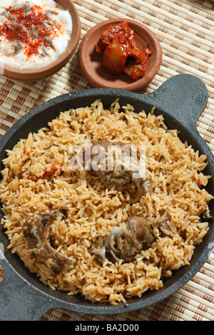 Mutton Gosht Biryani Spicy Indian Malabar lamb meat biryani Hyderabadi ...