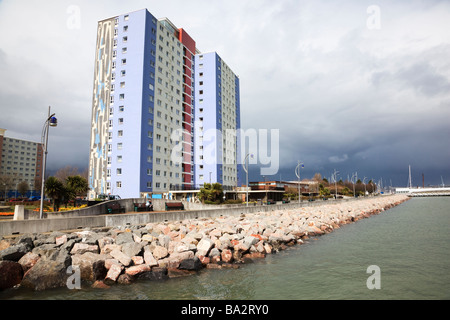 High rise flats on the Gosport shore of Portsmouth Harbour, Gosport ...