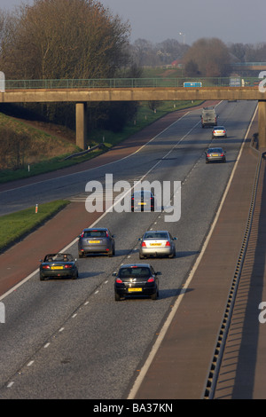 M1 Motorway in Northern Ireland. Looking west at Junction 10 Stock ...