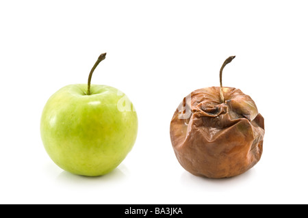 apple green dry rotten isolated white background Stock Photo - Alamy