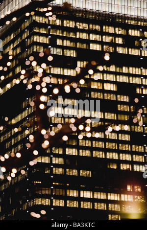 Skyscraper's windows at night, full frame Stock Photo - Alamy