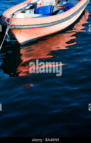 Moored boat, Sagres, Portugal Stock Photo - Alamy