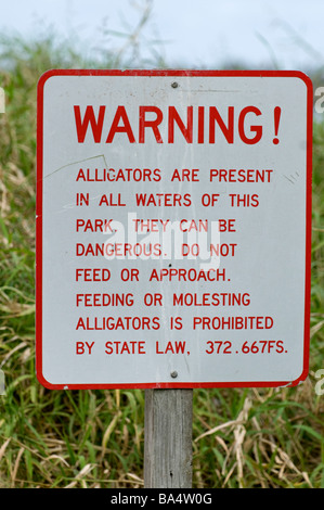 Alligator Warning Sign, Florida Stock Photo - Alamy