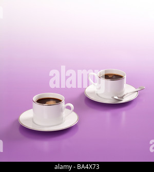 Two cups of coffee Stock Photo - Alamy