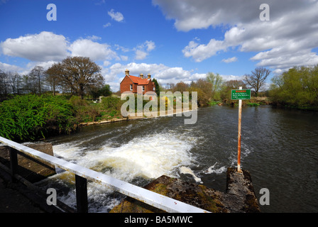 walsham weir lock river wey navigation surrey england Stock Photo - Alamy