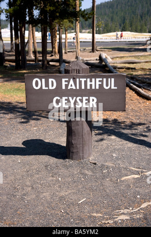Old Faithful Geyser Wood Sign - Famous Old Faithful Geyser in the ...