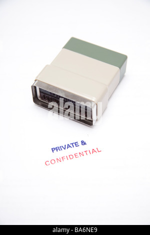 Private confidential stamp on a white studio background Stock Photo - Alamy