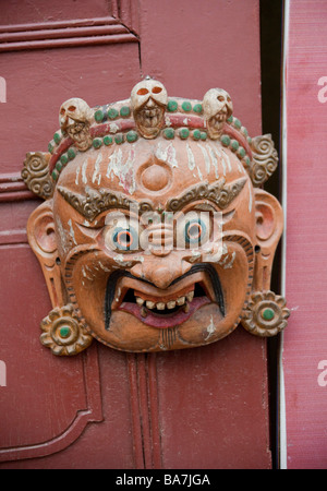 Mask of Demon - God. Expressive scary face close up. Vertical 91042 ...