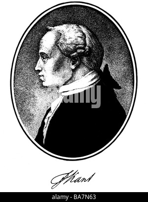 Portrait of Immanuel Kant - a German philosopher and one of the central ...