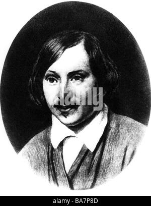 Portrait of the author Nikolai Gogol (1809-1852). Museum: State Russian ...