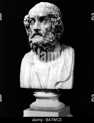 A portrait of Homer, the ancient Greek poet, renowned for his epic ...