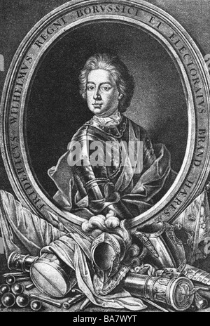Frederick William I, King of Prussia, as a young man - engraving by ...