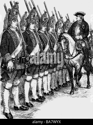 King Frederick William I of Prussia Inspecting his Giant Guards, known ...