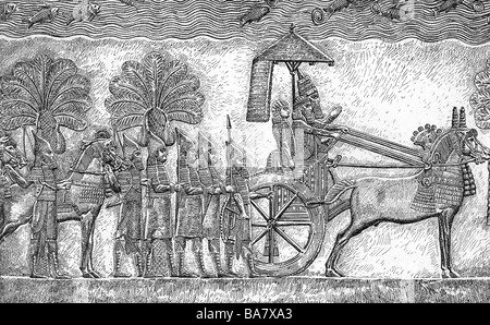 ancient world, Assyria, people, King Ashurnasirpal, relief from Nimrud ...