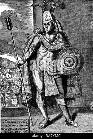 Moctezuma II, Xocoyotzin, circa 1466 - 29.6.1520, ruler of Tenochtitlan ...