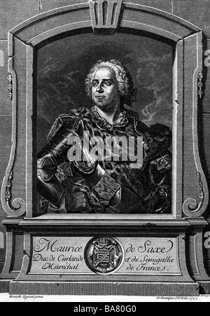 Portrait of Maurice de Saxe (1696–1750), Marshal of France, 18th ...