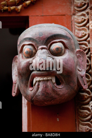 Mask of Demon - God. Expressive scary face close up. Vertical 91042 ...