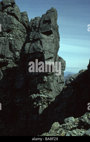 Climbers on Naismith's Route, the Basteir Tooth, viewed from Sgurr a ...