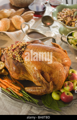 Thanksgiving turkey dinner table setting - USA Stock Photo - Alamy