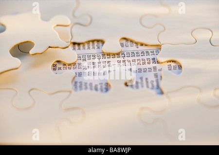 puzzle pieces with numbers Stock Photo - Alamy
