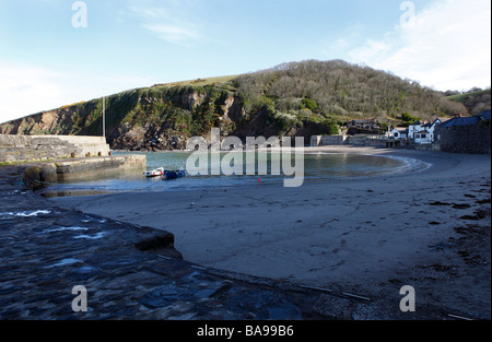 a view of polkerris fishing village on the south coast of cornwall ...