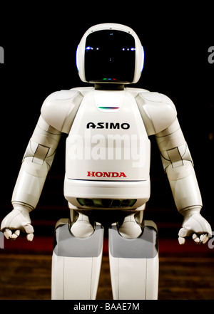 Asimo a humanoid robot created by Honda giving a performance on stage ...