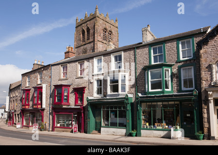 Row of shops in historic buildings in Highworth, Wiltshire, England ...
