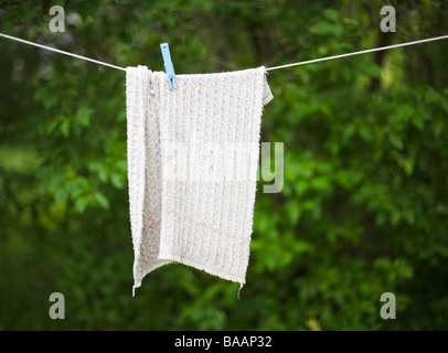 Clothes on clothes line Sweden Stock Photo - Alamy