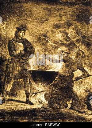 Macbeth, circa 1005 - 15.8.1057, King of Scotland from 1040, engraving ...