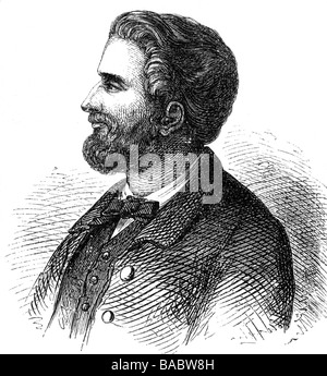 Leichhardt, Ludwig, 23.10.1813 - 1848, German explorer, portrait, wood ...