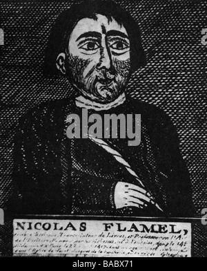 NICOLAS FLAMEL (1330-1418) French occultist, moneylender and alchemist ...