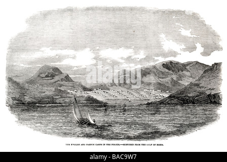 The English and French Camps in the Piraeus - Sketched from the Gulf of ...