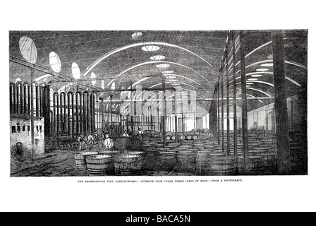 THE BROMBOROUGH POOL CANDLE-WORKS INTERIOR VIEW UNDER THREE SPANS OF ...