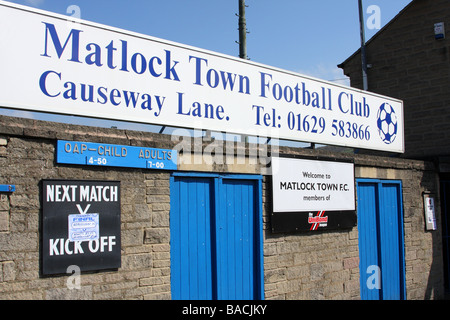 Matlock Town Football Club.Causeway Lane Stock Photo - Alamy