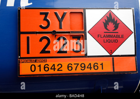 Chemical hazchem code signs on vehicle Stock Photo - Alamy