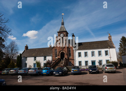 Gifford East Lothian Scotland town hall and clock with Mercat Cross ...