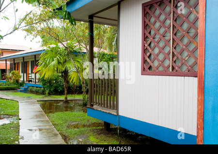 The modest pastel colored homes in Tortuguero Costa Rica Central ...