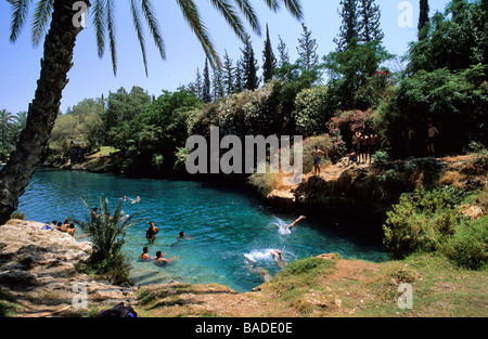 Israel, North district, Galilee, Gan Hashlosha (Sachne) National Park ...