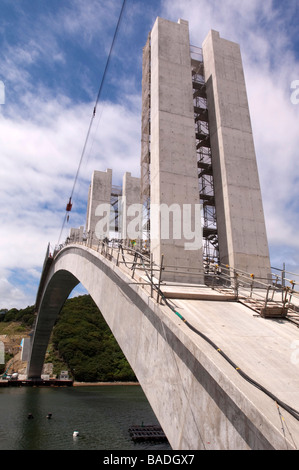 Construction of Kashirajima Bridge with concrete arch built using Melan ...