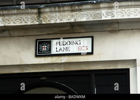 Pudding Lane sign London Stock Photo - Alamy