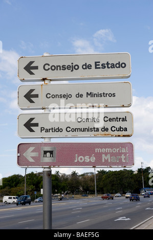 Signpost in Revolution Square, Havana, Cuba Stock Photo - Alamy