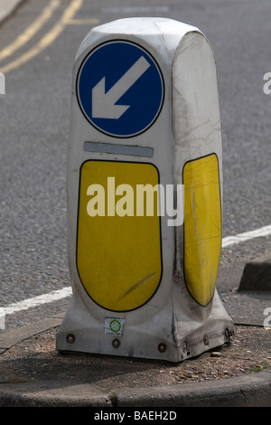 Keep Left Road Traffic Bollard uk Sign Signs Stock Photo - Alamy