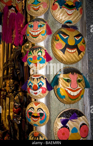 Painted ceremonial masks being sold for Tet in Hanoi Vietnam Stock ...