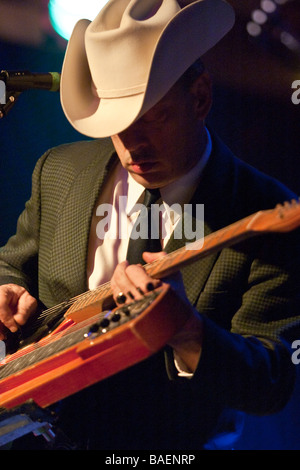 Junior Brown, a popular country music musician, is a guit steel guitar ...