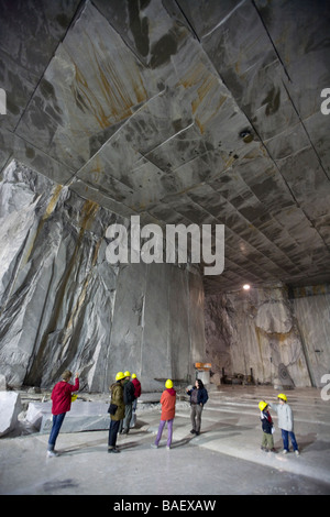 An underground marble Mine, at Carrara (Tuscany - Italy). Exploitation ...