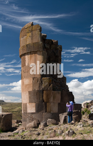 chullpas at the Sillustani Ruins near Puno, Peru, Andes, South America ...