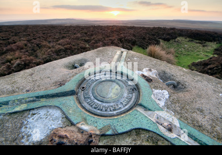 Trig point top plate Stock Photo - Alamy