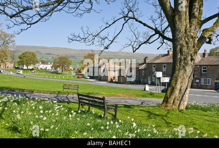 Bainbridge Village Yorkshire Dales National Park, UK England GB sign ...