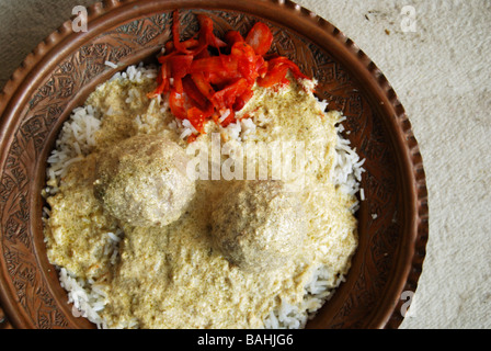 Gushtaba. Kashmiri meatballs in yogurt gravy. Kashmir Food Stock Photo ...