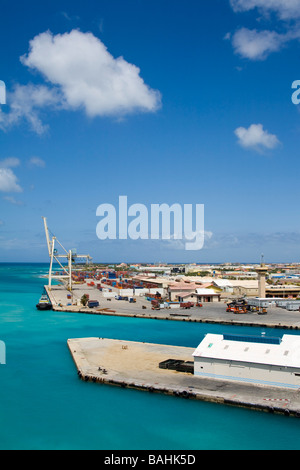 Container port; Oranjestad, Aruba Island, Kingdom of the Netherlands ...